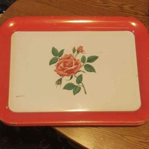 Accents | Set Of 3 Mid Century 195s Rose Print Serving Trays | Poshmark